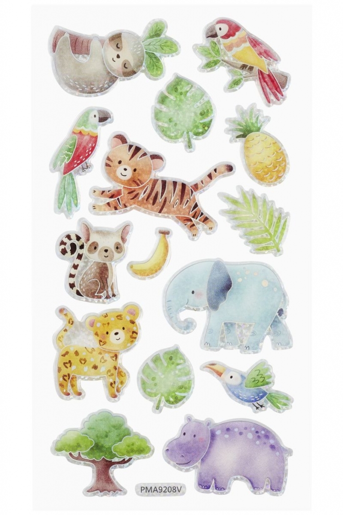 Epoxy Stickers tropiska djur - Köp av Kristinas Scrapbooking