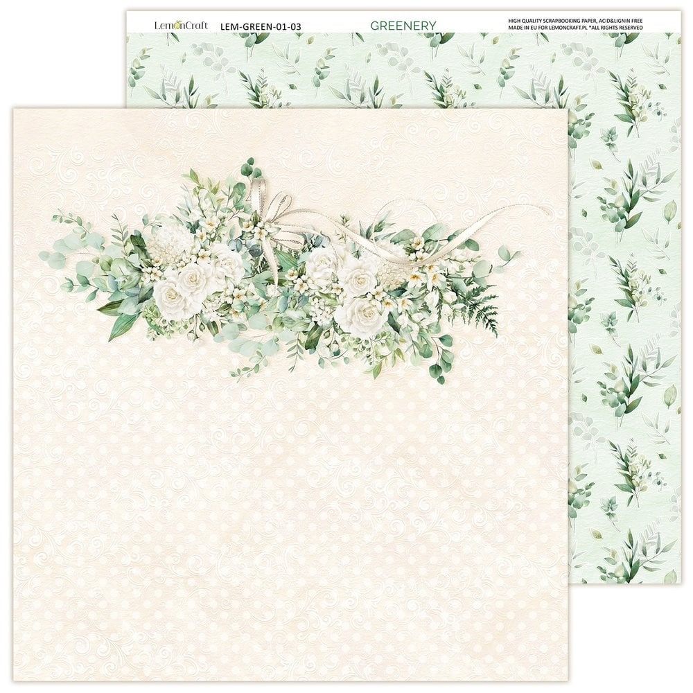 Paper Pad 12x12 - Lemon Craft - Greenery Wedding