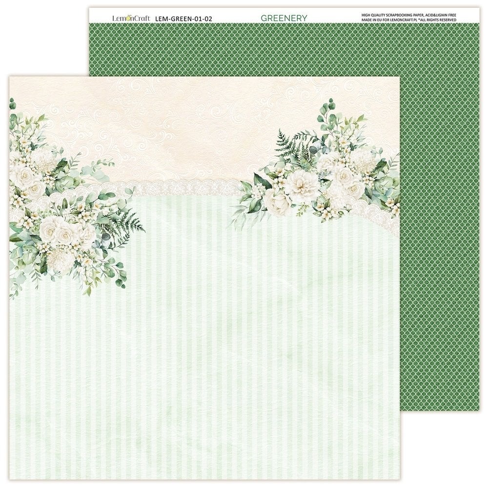 Paper Pad 12x12 - Lemon Craft - Greenery Wedding