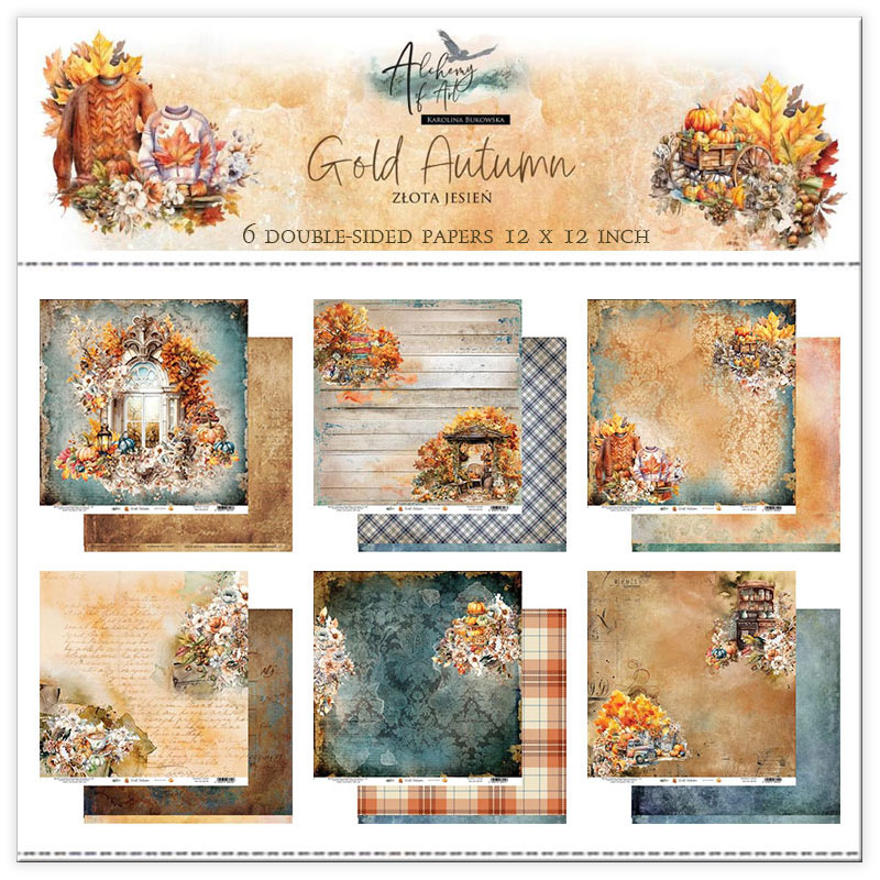 Paper Pad 12x12 - Alchemy of Art - Gold Autumn