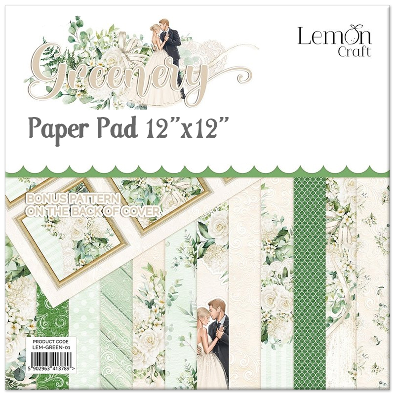 Paper Pad 12x12 - Lemon Craft - Greenery Wedding