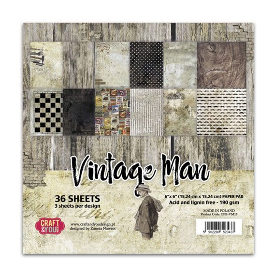 Paper Pad 6x6 - Craft & You - Vintage Man