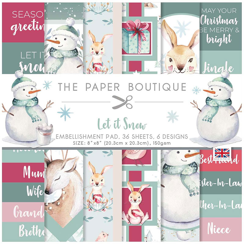 Paper Pad 8x8 - The Paper Boutique - Let it Snow - Julpyssel Papper ...